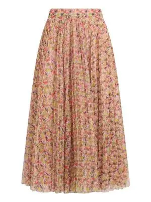 Philosophy Di Lorenzo Serafini Pleated Floral Midi Skirt - Pink