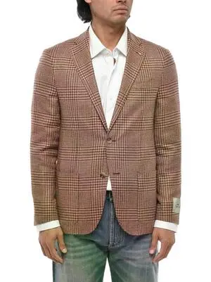 Corneliani Single-breasted Plaid Blazer - Brown