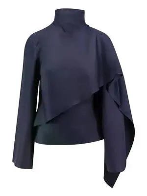 RÓHE High-neck Scarf-detail Blouse - Blue