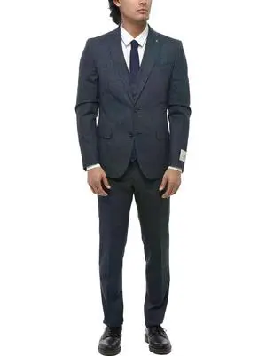 Corneliani Three-piece Single-breasted Suit - Blue