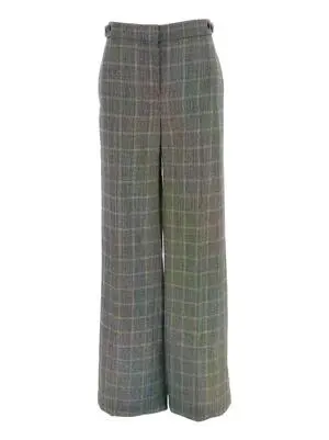 Stella McCartney Checked Wool Trousers - Grey