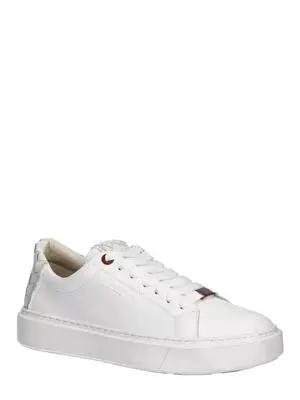ALEXANDER SMITH Woven Detail Leather Sneakers - White