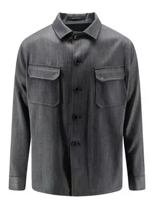 Tagliatore Virgin Wool Button-fastening Shirt Jacket - Grey