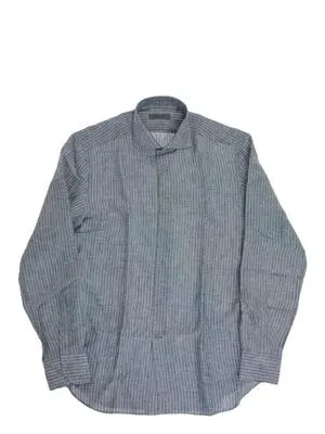 Corneliani Striped Linen Shirt - Blue