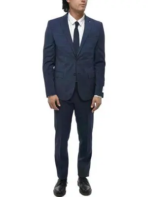 Corneliani Single-breasted Check-pattern Suit - Blue