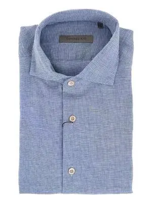 Corneliani Houndstooth-pattern Shirt - Blue