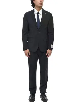 Corneliani Cc Collection Single-breasted Virgin Wool Suit - Black