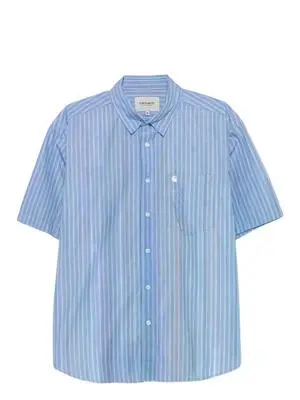 Carhartt Work In Progress Vertical-stripe Short-sleeve Shirt - Blue