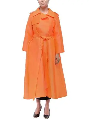 SUPER BLOND Belted Trench Coat - Orange