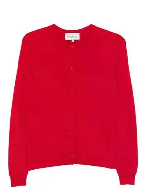 Eric Bompard Crew-neck Button-up Cardigan - Red
