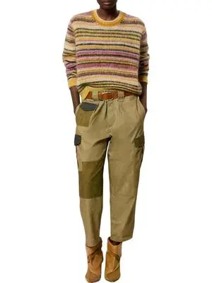 MARANT ETOILE Morine" Striped Brushed-knit Jumper - Yellow