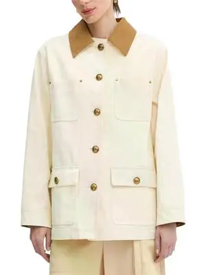 Luisa Spagnoli Contrast Collar Patch-pocket Jacket - Neutrals