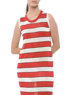 Woolrich Maxi Striped Sleeveless Dress - Red