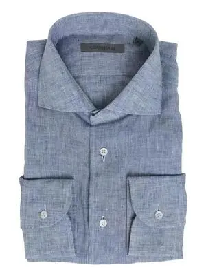 Corneliani French Collar Linen Shirt - Blue