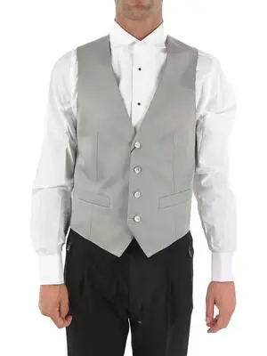 Corneliani Single-breasted Satin Waistcoat - Grey