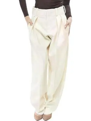 SUPER BLOND Pleated High-rise Trousers - Neutrals