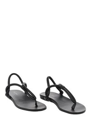 DEL CARLO Piuma Thong Sandals - Black