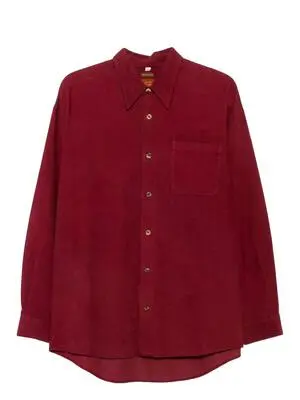 ROMEO GIGLI 2000s Corduroy Chest-pocket Shirt - Red
