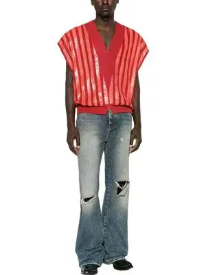 A.N.G.E.L.O. VINTAGE CULT 1980s Snakeskin-effect Ribbed Jacket - Red