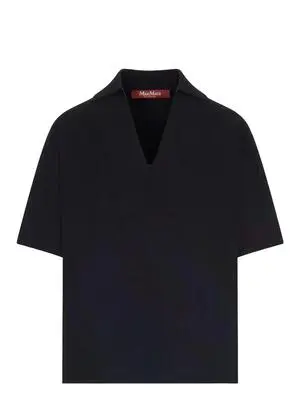 Max Mara Max Mara Oncia V-Neck Short-Sleeve T-Shirt Black