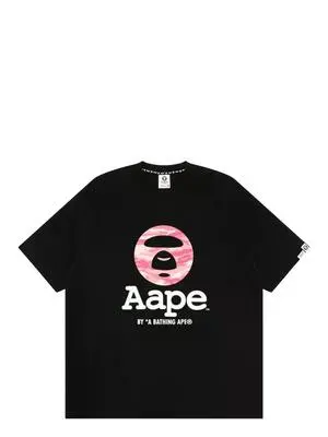 AAPE BY *A BATHING APE Aapeunvs Moonface Logo-print T-shirt - Black