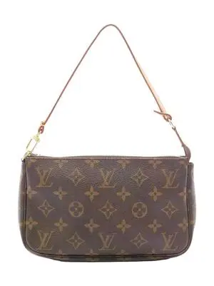LOUIS VUITTON 2001 Monogram Pochette Accessoires Shoulder Bag - Brown