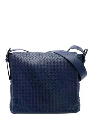 Bottega Veneta 2011 Nappa Intrecciato Flap Crossbody Bag - Blue
