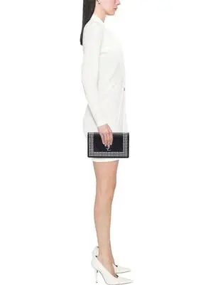 Saint Laurent Studded Leather Monogram Clutch Bag - Black