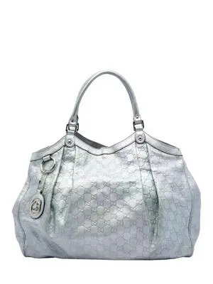 Gucci 2016-2026 Large Guccissima Sukey Tote Bag - Silver