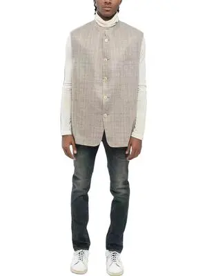 Corneliani Mandarin Collar Waistcoat - Neutrals