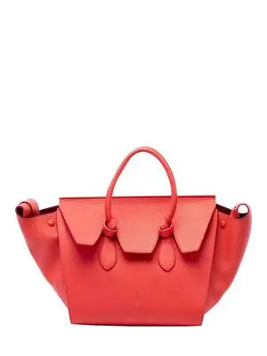 Celine 2014 Medium Grained Calfskin Tie Knot Tote Bag - Red