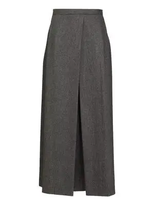 Emporio Armani Pleated Wool-blend Skirt - Grey