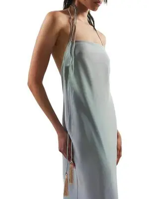 TALLER MARMO Starlet Tassel Midi Dress - Blue