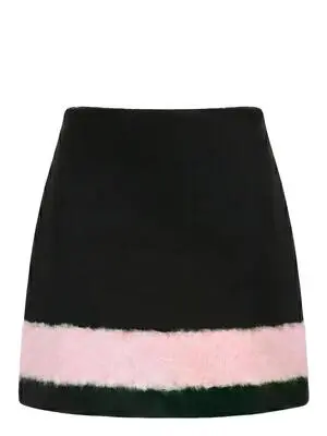 MSGM Faux-fur Trim Mini Skirt - Black