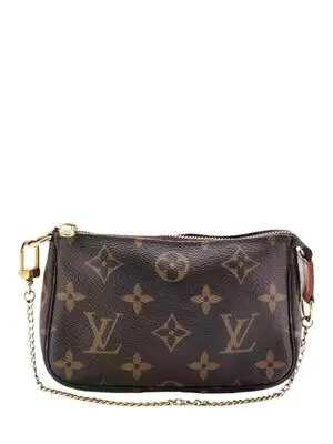 LOUIS VUITTON Pochette Accessoires Monogram Canvas Mini Clutch Bag - Brown