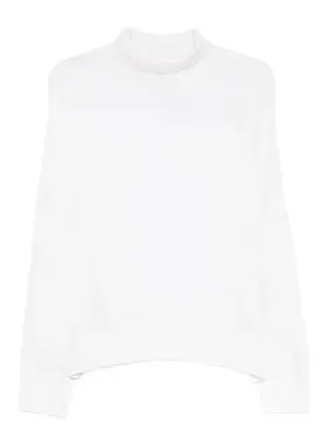 ALLUDE Ribbed-trim Roll-neck Sweater - White