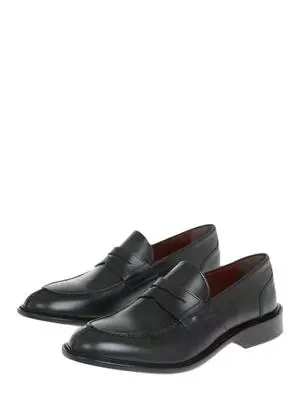 Corneliani Penny-slot Leather Loafers - Black