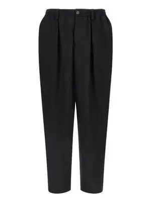 Marni Cropped Pleated Trousers - Black
