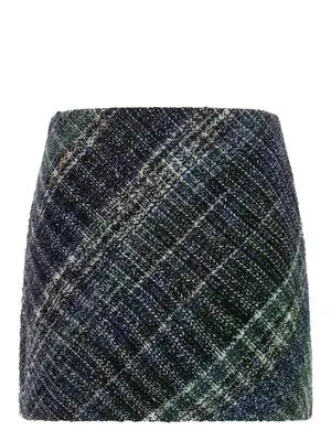 Missoni Wool-blend Check Mini Skirt - Blue