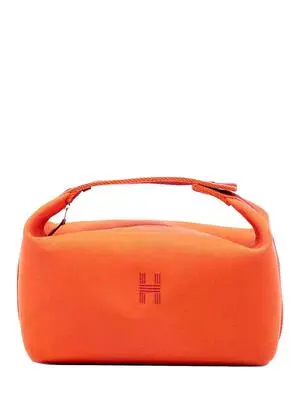 Hermès 2010-2026 Large Toile Bride A Brac Case Vanity Bag - Orange