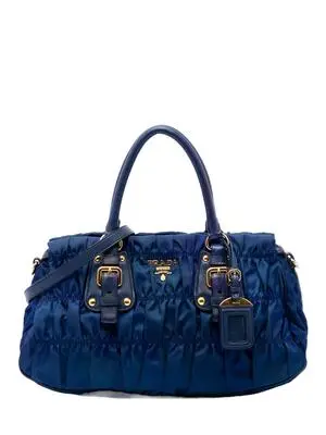 Prada 2010-2026 Tessuto Gaufre Satchel - Blue