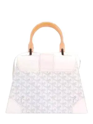 Goyard Saigon Top Handle Bag Coated Canvas With Leather Pm Satchel - White