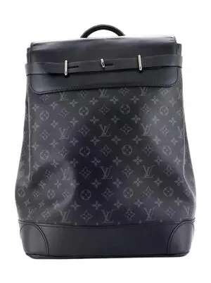 LOUIS VUITTON Monogram Eclipse Canvas Steamer Backpack - Black