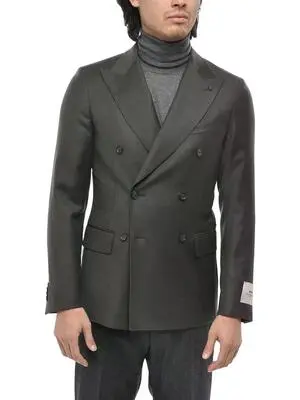 Corneliani Double-breasted Peak-lapels Blazer - Grey