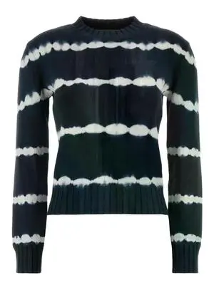 Balenciaga Tie-dye Ribbed-knit Sweater - Black