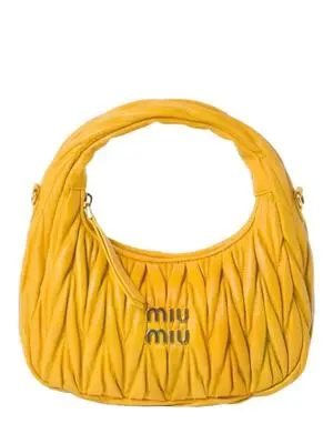 Miu Miu Wander Matelassé Nappa-leather Bag - Yellow
