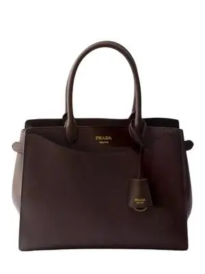 Prada Prelude Large Leather Handbag - Brown