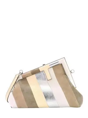 Fendi First Bag Leather And Suede Shoulder Bag - Multicolour