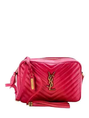 Saint Laurent Lou Camera Bag Matelassé Chevron Leather Small Crossbody Bag - Black