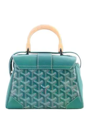 Goyard Saigon Top Handle Bag Coated Canvas With Leather Mini Shoulder Bag - Green